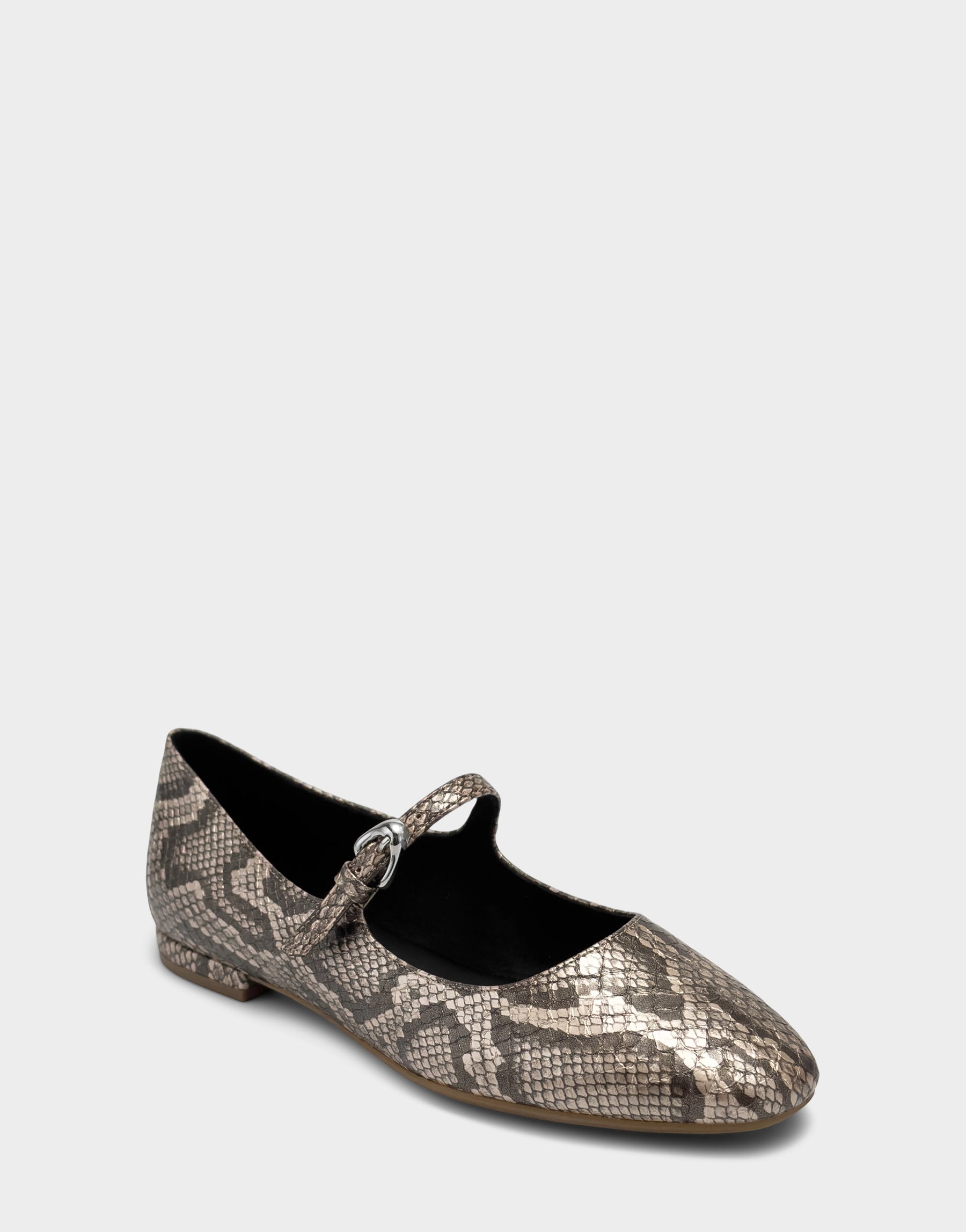 Women's Casual Flat in Champagne Metallic Snake Print – Aerosoles