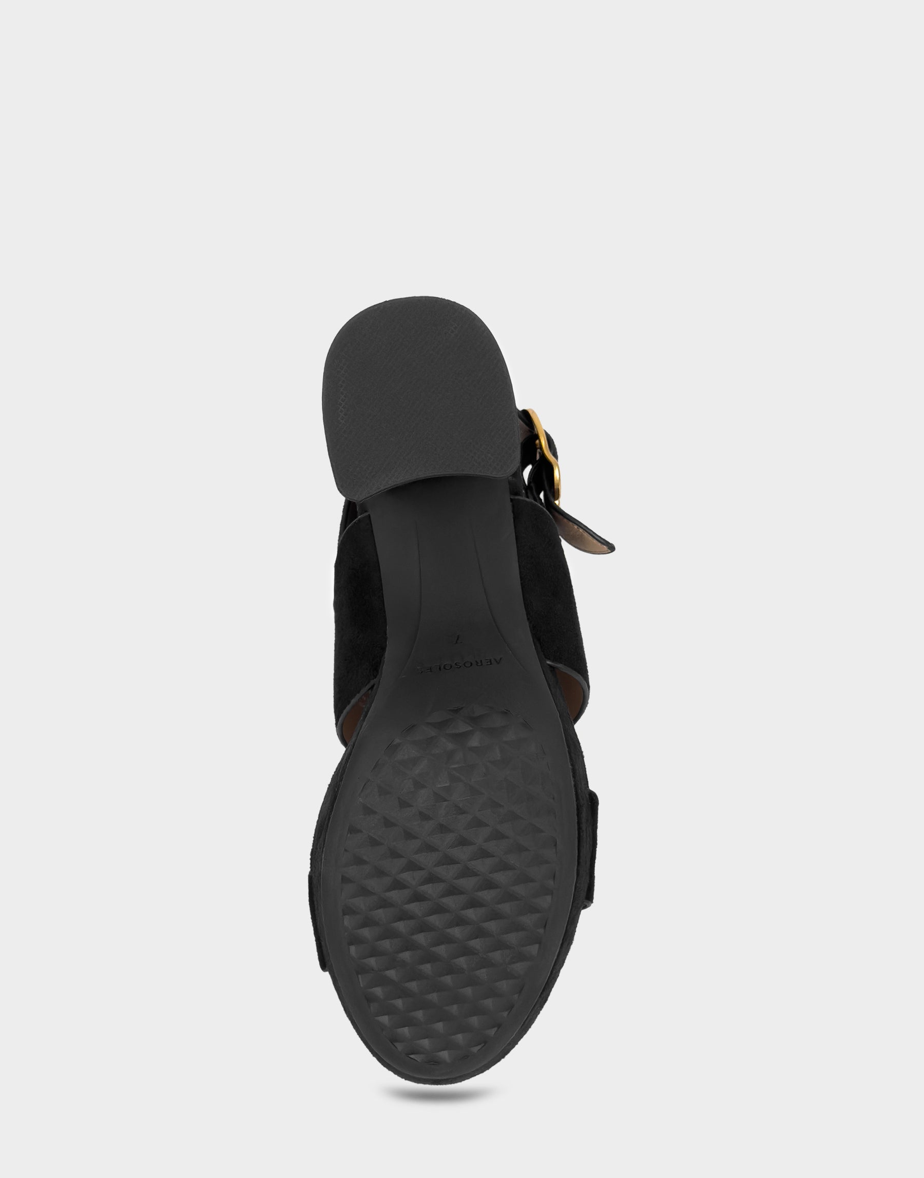 Camera Black Platform Block Heel Sandal with Buckle – Aerosoles