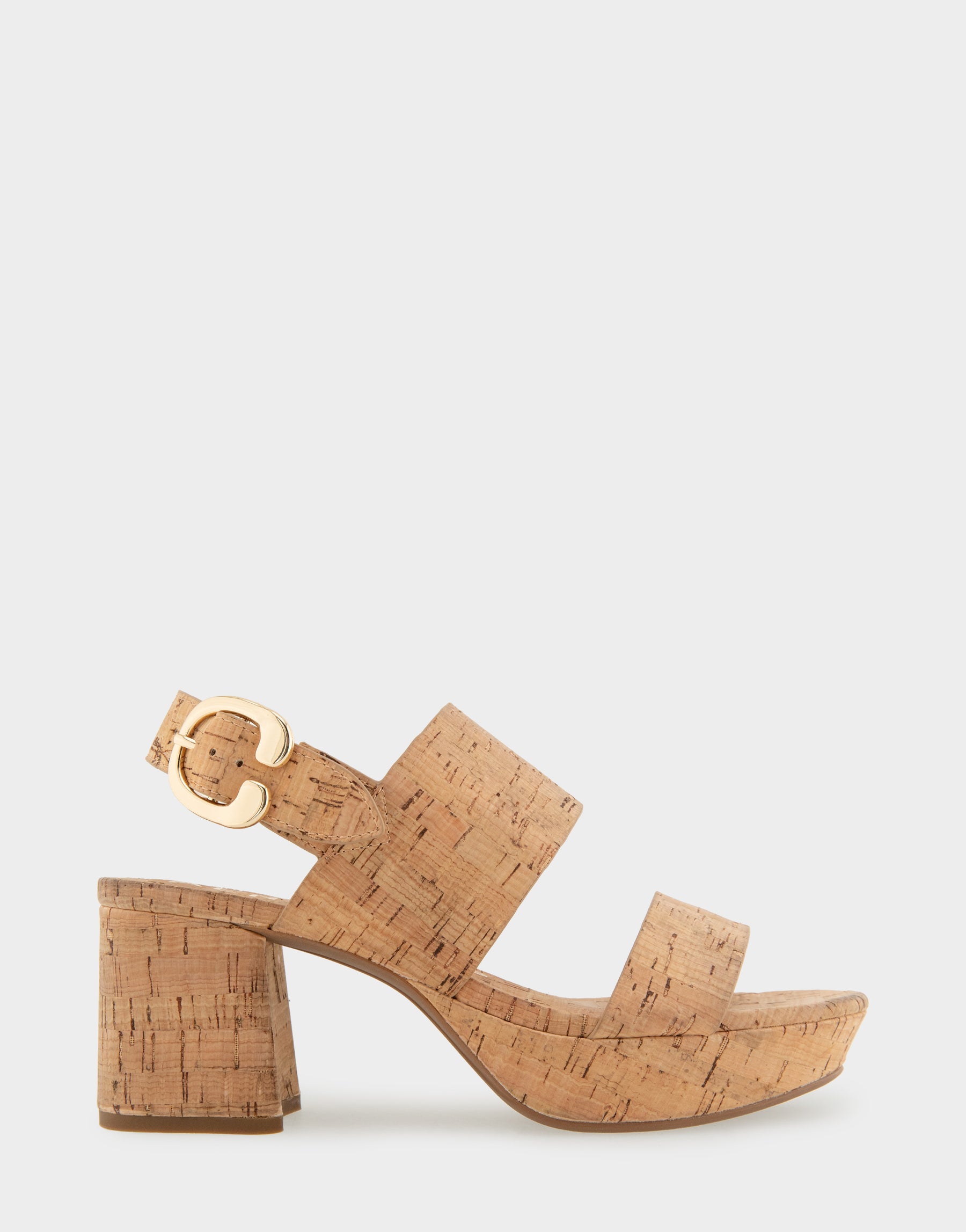 Camera Natural Cork Platform Block Heel Sandal with Buckle – Aerosoles