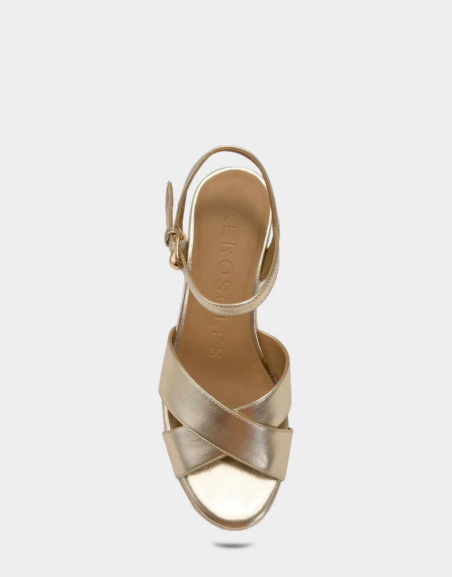 Women's Wedge Sandal in Soft Gold – Aerosoles