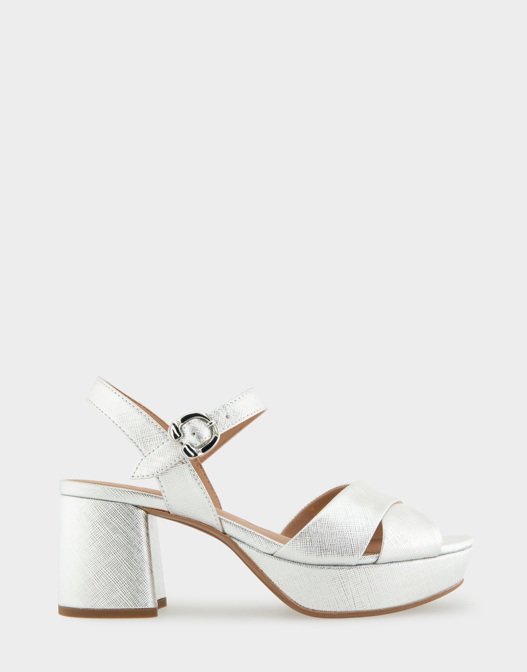 Cosmos Silver Metallic Texture Faux Leather Platform Sandal – Aerosoles