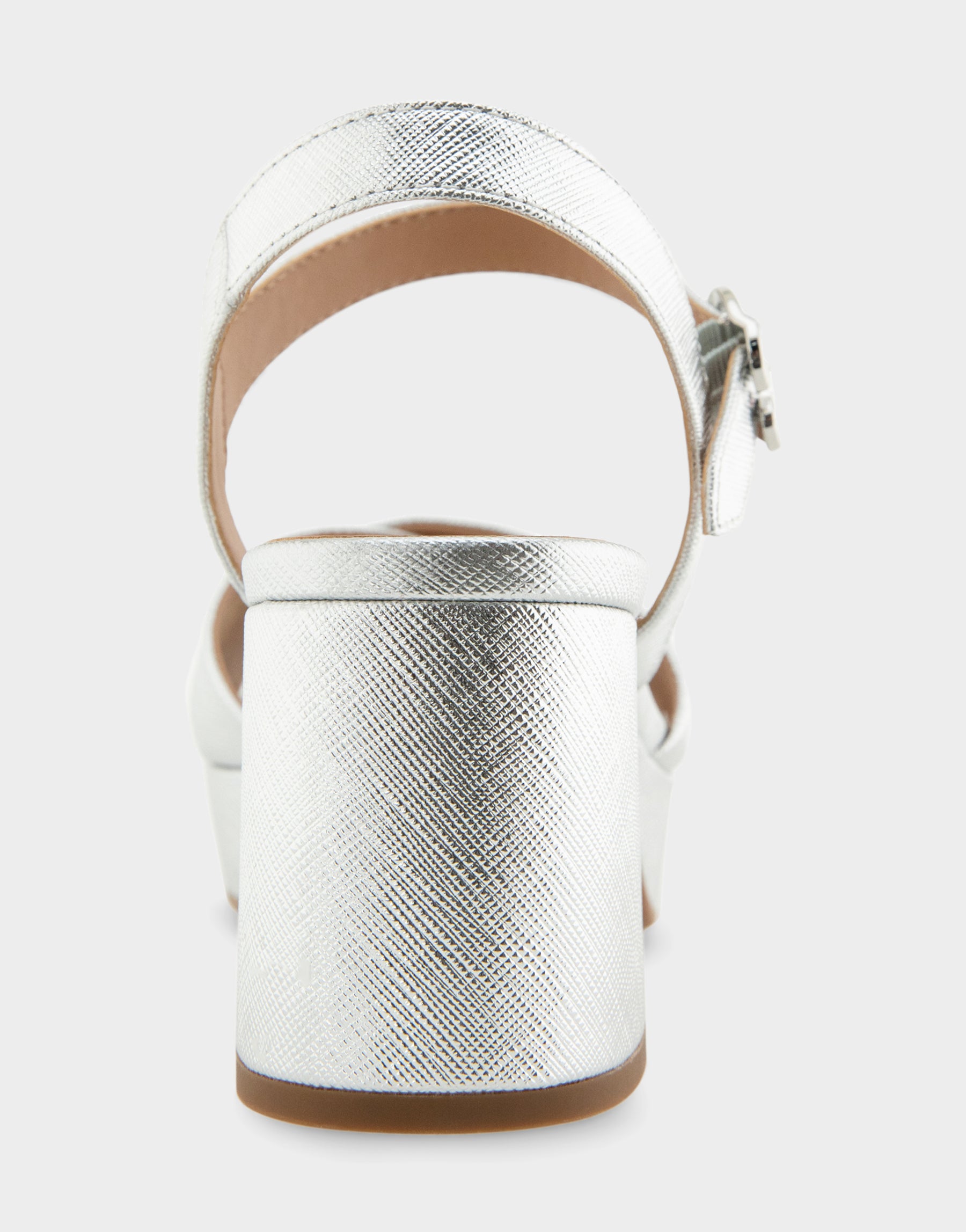 Cosmos Silver Metallic Texture Faux Leather Platform Sandal – Aerosoles