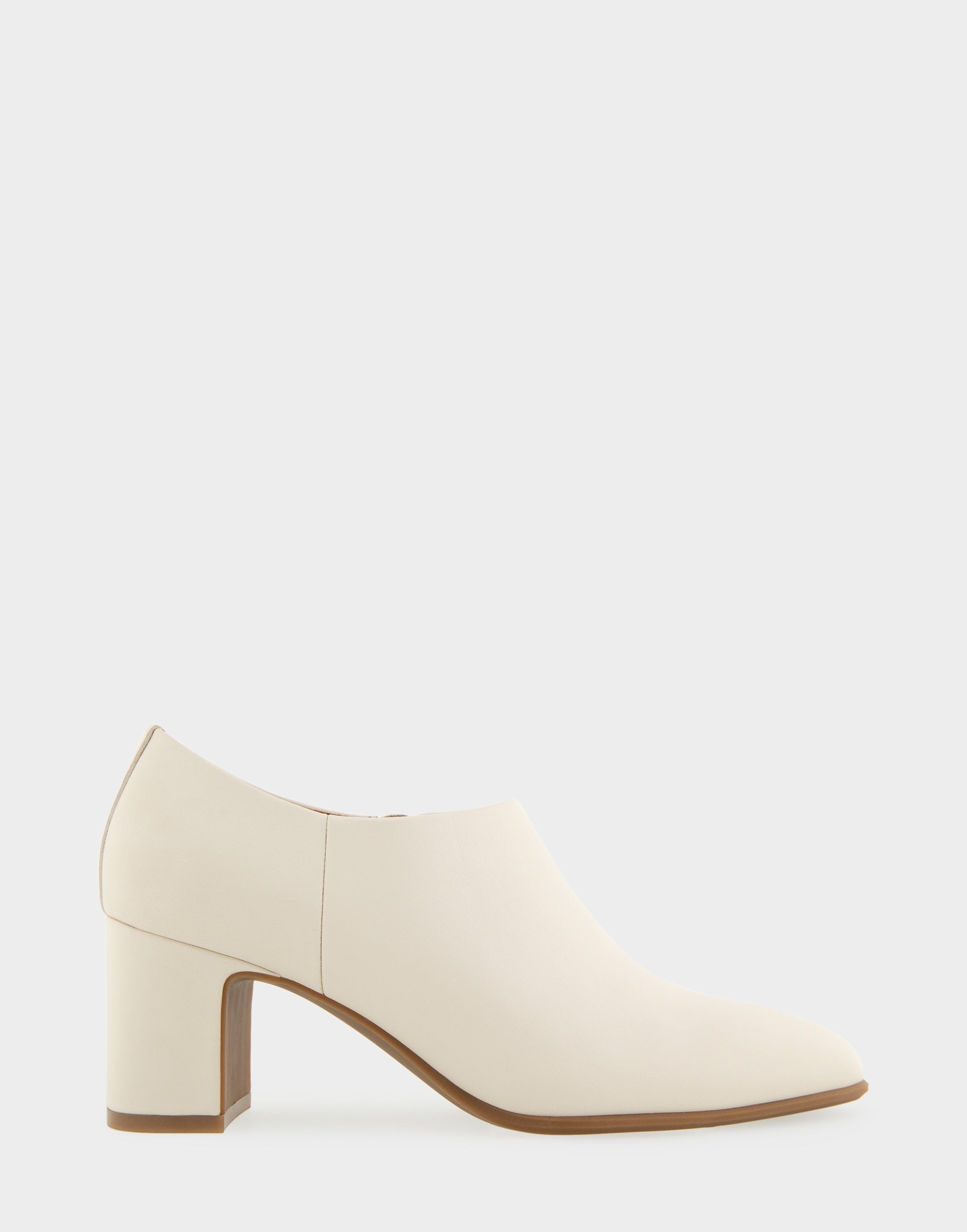 Melina Eggnog Leather Tapered Toe Covered Heel Shootie – Aerosoles